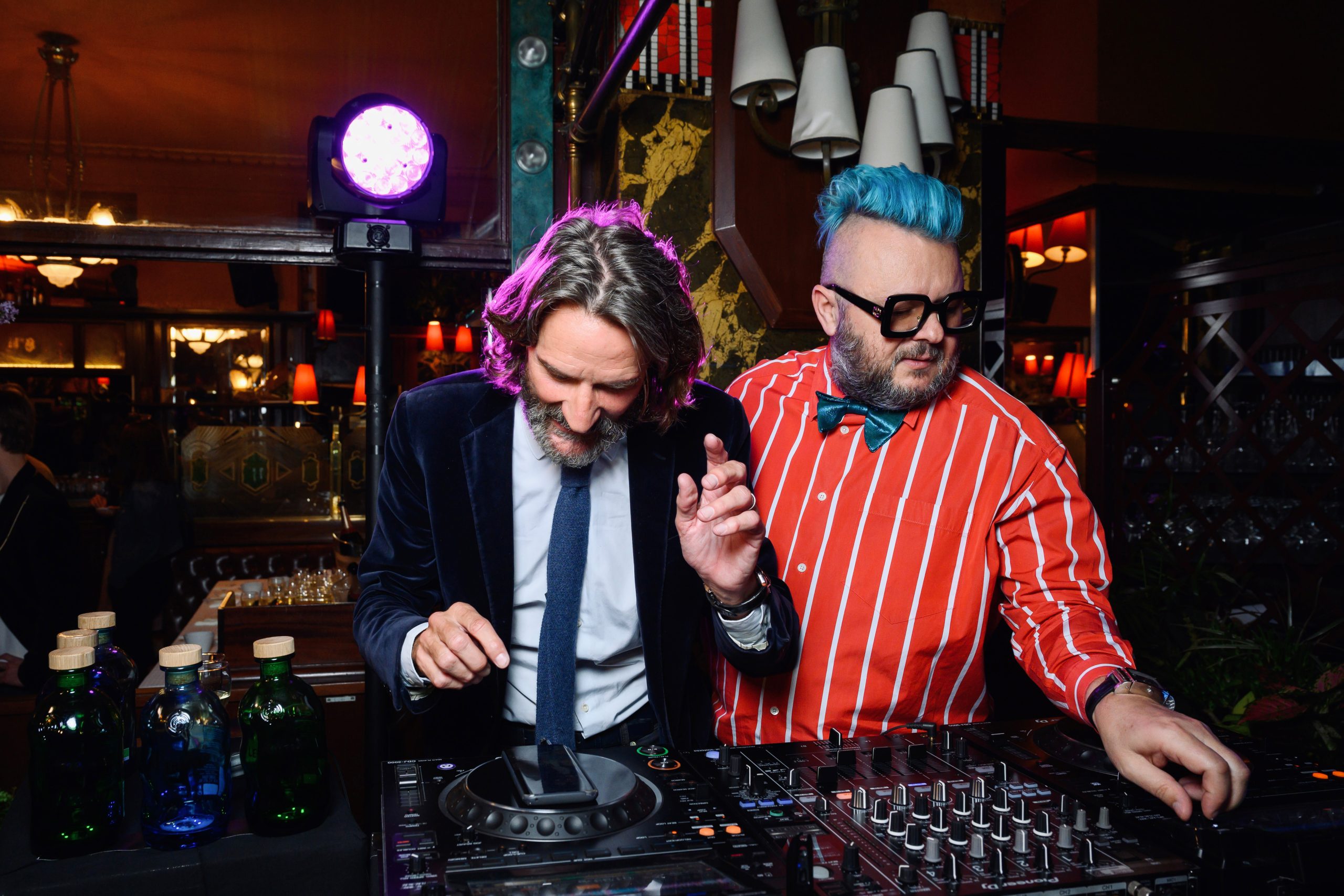 Frederic Beigbeder and Greg Boust behind the decks for the 15th ...